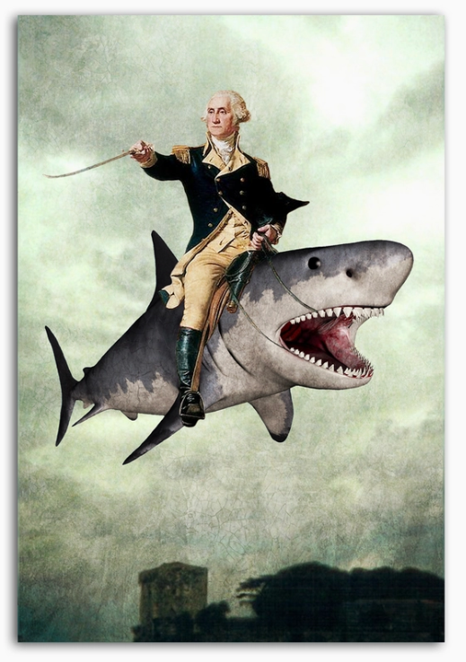 George Washington Shark - Funny Refrigerator Magnet | Goblin Brothers
